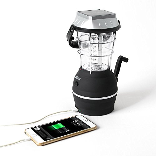 Solar Lantern, AGPtek 5 Mode Hand Crank Dynamo 36 LED Rechargeable ...