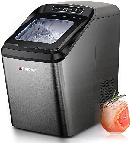 EUHOMY Nugget Ice Maker Countertop, 30lbs/Day, 2 Way Water Refill, Self ...