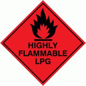 Viking Signs LN951-S10-MG”Highly Flammable LPG” Sign, 1 mm Flexible ...