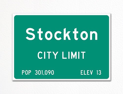 Amazon.com: Stockton City Limit Sign Souvenir Fridge Magnet: Kitchen ...