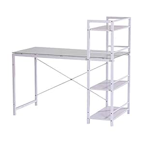 Amazon.com: HOMCOM 50" Multi Shelf Tower Office Workstation Computer ...