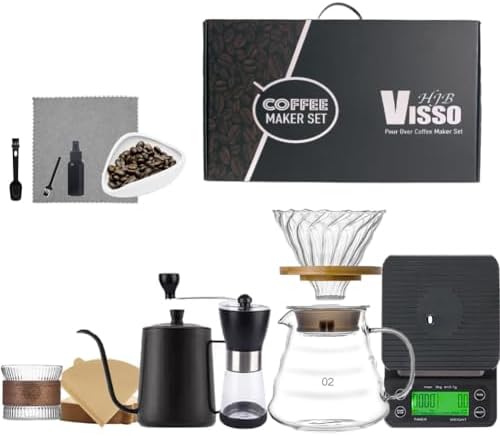 سعر HJB VISSO V60 Coffee Maker Set 10 Pack,Pour Over Drip Coffee Maker Kit With Coffee Grinder ...