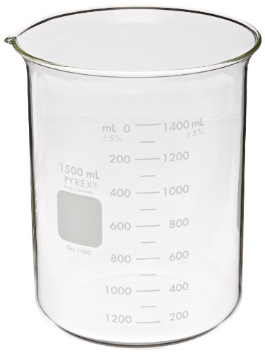 Corning Pyrex 1000-1XL Glass 1.5 Liter Graduated Low Form Griffin ...