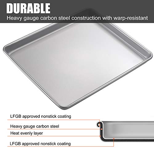 JOHO BAKING Sheet Pans Cookie Sheets, Baking Sheet for Oven Nonstick ...