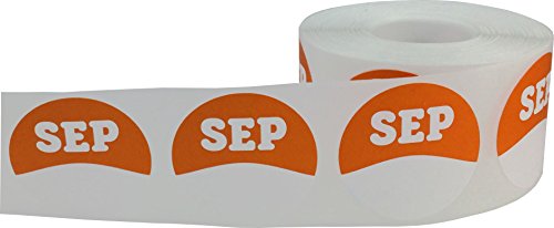 InStockLabels Writable Month September Labels 1 1/2 Inch 500 Adhesive ...