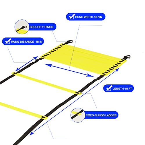 ISPiRiTo Agility Training Set Soccer Training Equipment for Kids Agility Ladder Speed Training ...