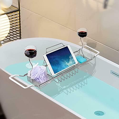 Rubik Bath Tub Caddy Over Bathtub Tray Stainless Steel Racks Organizer ...
