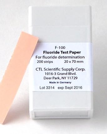 CTL Scientific, F-100, Fluoride Test Paper, Box of 200 Strips: Amazon ...