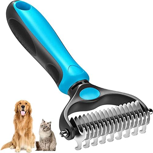 Mouniubull Pet Grooming Brush, Double Sided Shedding and Dematting ...