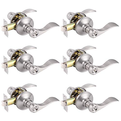 Gobrico 6 Pack Right Left Handed Door Privacy Locksets Interior Door ...