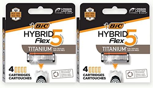 BIC Flex 5 Hybrid Disposable Razors for Men, Sensitive Skin Razor For a ...