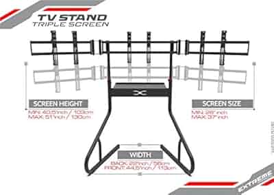 Amazon.com: Extreme Sim Racing Triple Screen Tv Stand Add-on Upgrade ...
