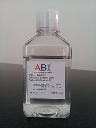 Phosphate Buffered Saline, PBS (10X Concentrated), Sterile, pH 7.4, 500 mL: Amazon.com ...