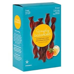 Amazon.com: Simply Balanced Twisted Fruit Ropes - Strawberry Banana (8 ...