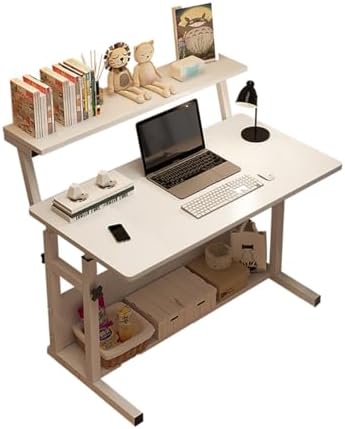 Annefish 100 * 50cm Computer Home Office Desk, Multi Purpose Study Desk Table With Storage Shelf ...
