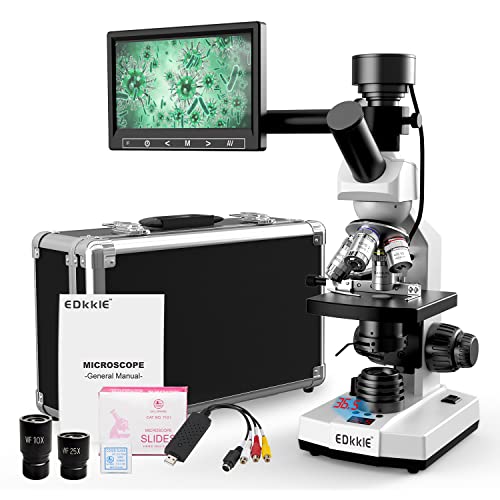 Microscope for Adults with 40X-2500X Magnification,Dual-View Lab ...