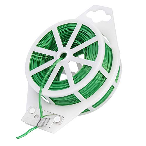 VIVOSUN 164 Feet Twist Tie Roll Spool Dispenser w/Cutter Secure Garden ...