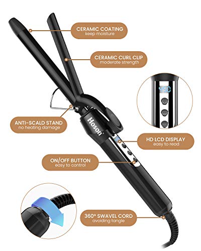 Hoson 3/4 Inch Curling Iron for Short Hair, Long Barrel Curling Irons ...
