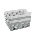 Amazon.com: Doryh Stackable Plastic Storage Baskets/Bins Organizer with ...