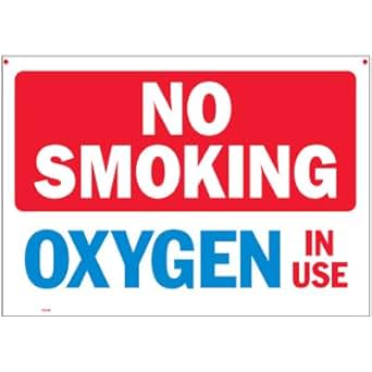 No Smoking Safety Signs - Oxygen In Use: Amazon.com: Industrial ...
