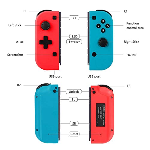 TUTUO Wireless Controllers for Nintendo Switch, Joypad Wireless ...
