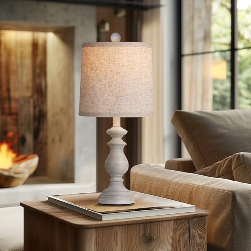 PARTPHONER Traditional Table Lamp Set Of 2, Rustic Farmhouse Table ...