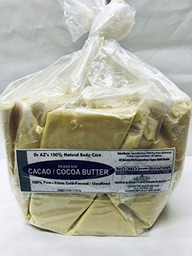 GREENandORGANIC 5Lbs RAW Cocoa Butter/Cacao BUTTER Organic Unrefined Natural 100% Pure Prime ...