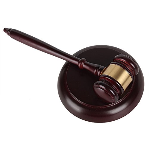 RDEXP Dark Brown Gavel and Sound Round Block for Judge Student Auction ...