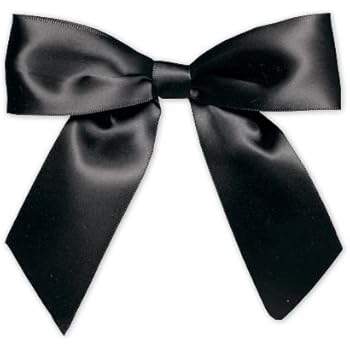 Amazon.com: Black Satin Pre-Tied Decorative Bows - 3" Wide, Set of 10 ...