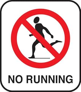 Amazon.com : No Running Pool Safety Sign with Image - Stick-on Vinyl ...
