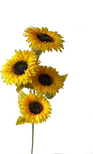 Buy Ryme Artificial Sunflower Stick with Vase (Yellow, Pack Of 1 ...