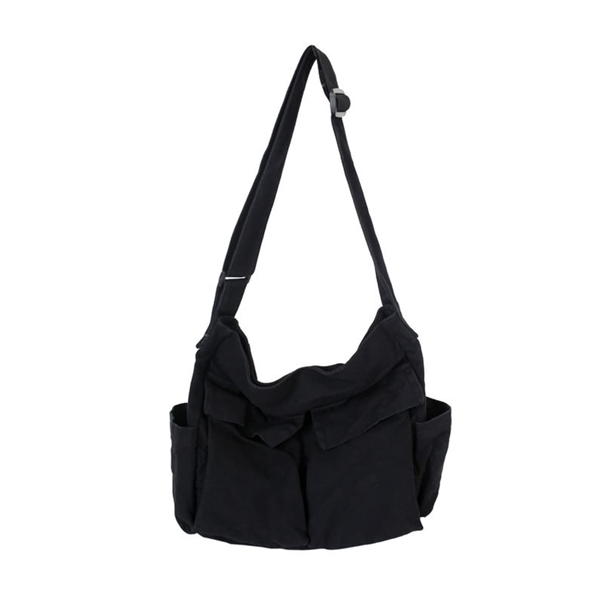 GAXOS Aesthetic Cute Messenger Bag for School Vintage Black Canvas ...