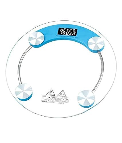 Round Toughened Glass Digital Weighing Machine with Step-On Technology ...