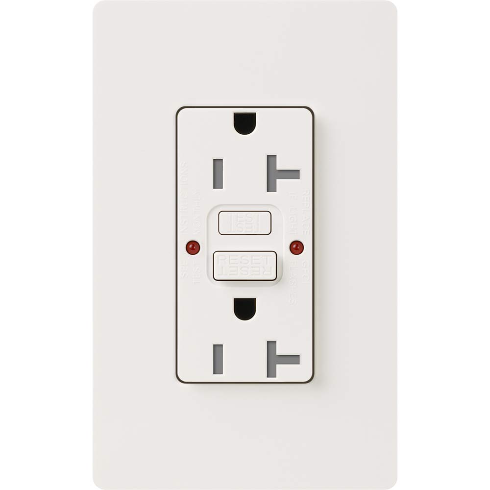 Lutron SCR-20-GFST-SW Claro Satin Colors 20-Amp Self-Testing Receptacle ...