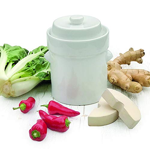 Raw Rutes - 2 Liter White German Style Fermentation Crock Pot - Import ...