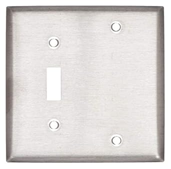 Toggle Switch/Blank Plate, 2 Gang, Silver: Switch And Outlet Plates ...