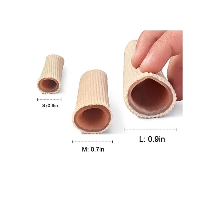 Cuttable Toe Tubes Sleeves 5 Pack, Made of Elastic Fabric Lined with ...