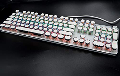K820 Retro Steampunk Gaming Mechanical Keyboard-Blue Switch-RGB LED Backlit Illuminated Keyboard ...