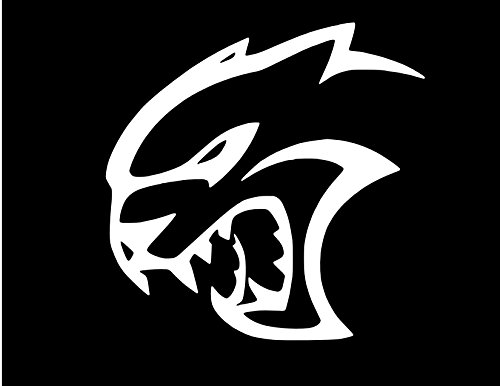 Dodge Hellcat Vinyl Sticker Decal (4" x 4", White) - Import It All