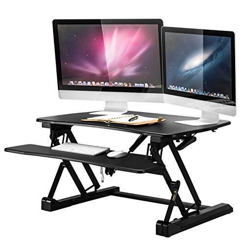 Amazon.com: Jak N Joe Computer Desk Wood Black Adjustable Height for PC ...