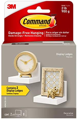 Command Display Ledges, Holds up to 2 lb, Quartz, 2 Ledges with 8 ...