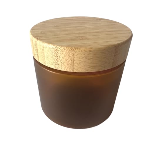 BEECO GIF2U Empty Bamboo Lid Jar 16oz/500g,Refilable Plastic Round ...