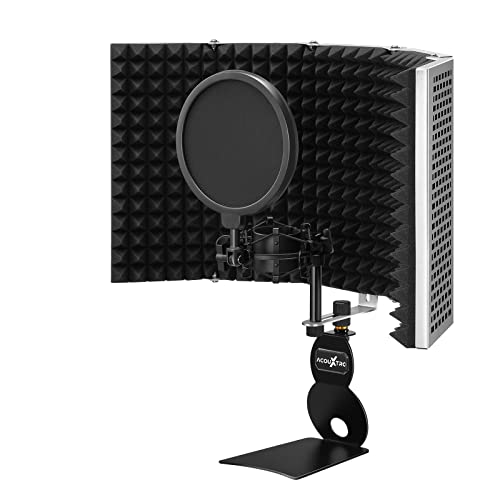 Microphone Isolation Shield with Pop Filter, Foldable Acoustic Sound ...