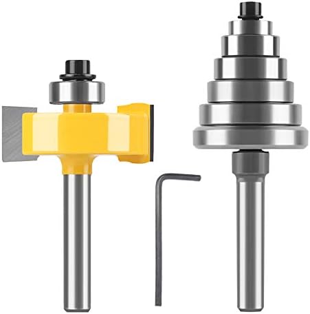 TOOLDO Height Multiple Rabbet Router Bit Set 1/4” Shank 1-3/8” (1/8", 1 ...