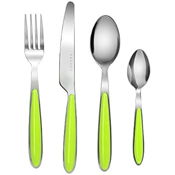 Amazon.com: Cambridge Silversmiths Jubilee 16Piece Flatware Set, Blue ...