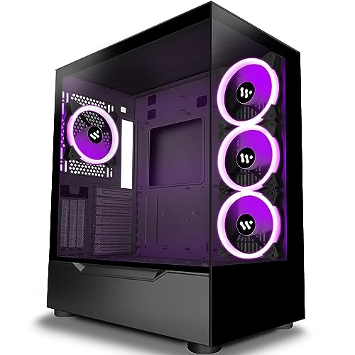 Am5 Motherboard KEDIERS PC Case - Pre-Installed 7 PWM ARGB Fans E-ATX ...