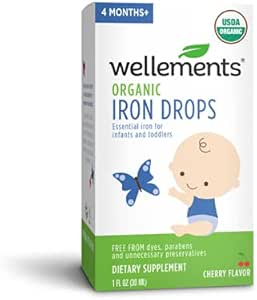 Amazon.com: Wellements Organic Iron Drops, 1 Fl Oz, Liquid Iron Vitamin ...