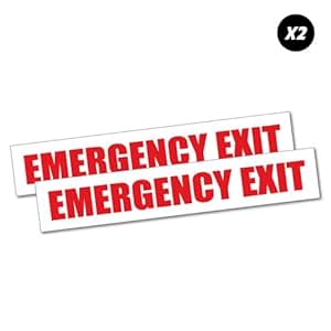Amazon.com: 2x Emergency Exit Sticker Decal Safety Sign Car Vinyl ...