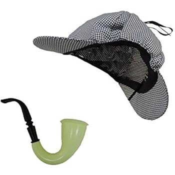 Amazon.com : Adult Sherlock Holmes Detective Sleuth Hat With Pipe ...