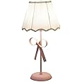 LTTKLMP Nordic White Pink Table Lamp for Girl's Bedroom Single Cute Bow ...